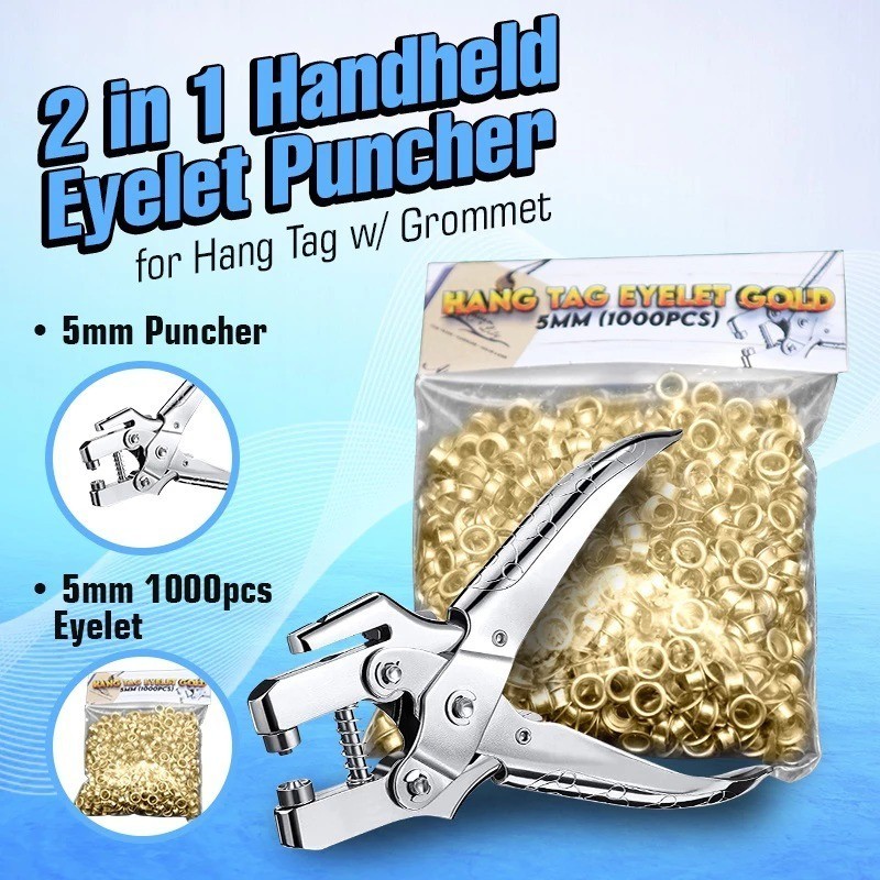 Heavy Duty Hang Tag Puncher 5mm / Hang Tag Eyelet 5mm Gold (1000pcs ...