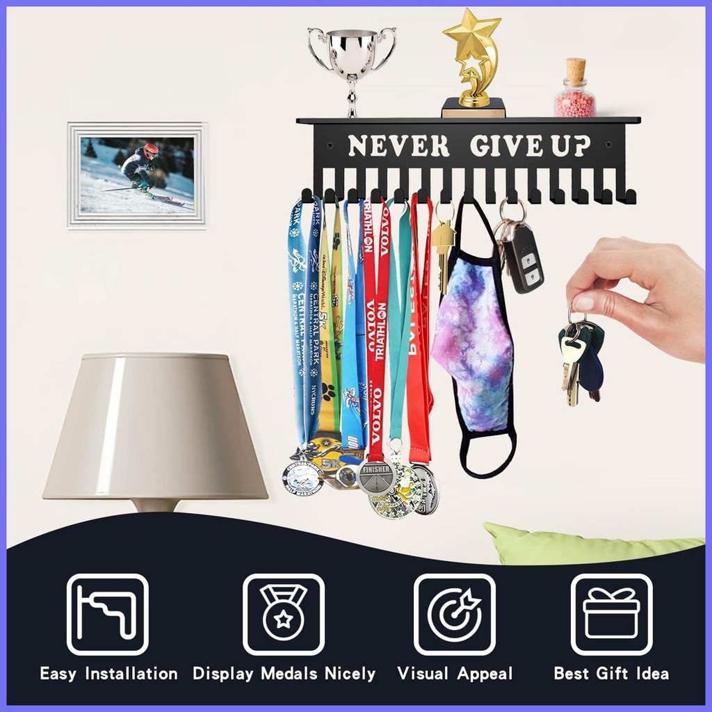 Award Hanger Display Trophy Shelf Never Give up Trophy Display Shelf ...