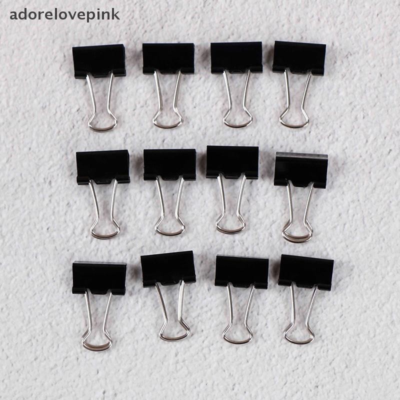 adorelovepink 12Pcs Black Metal Binder Clips File Paper Clip Photo ...