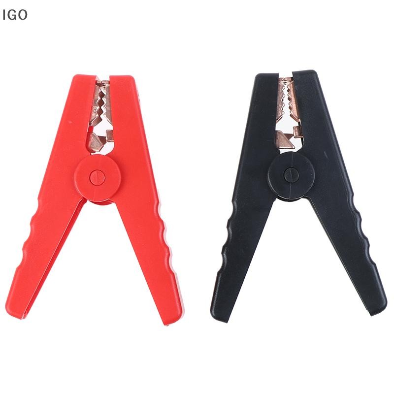 IGO 2Pcs large 100a crocodile alligator clips chargers insulated clamp ...