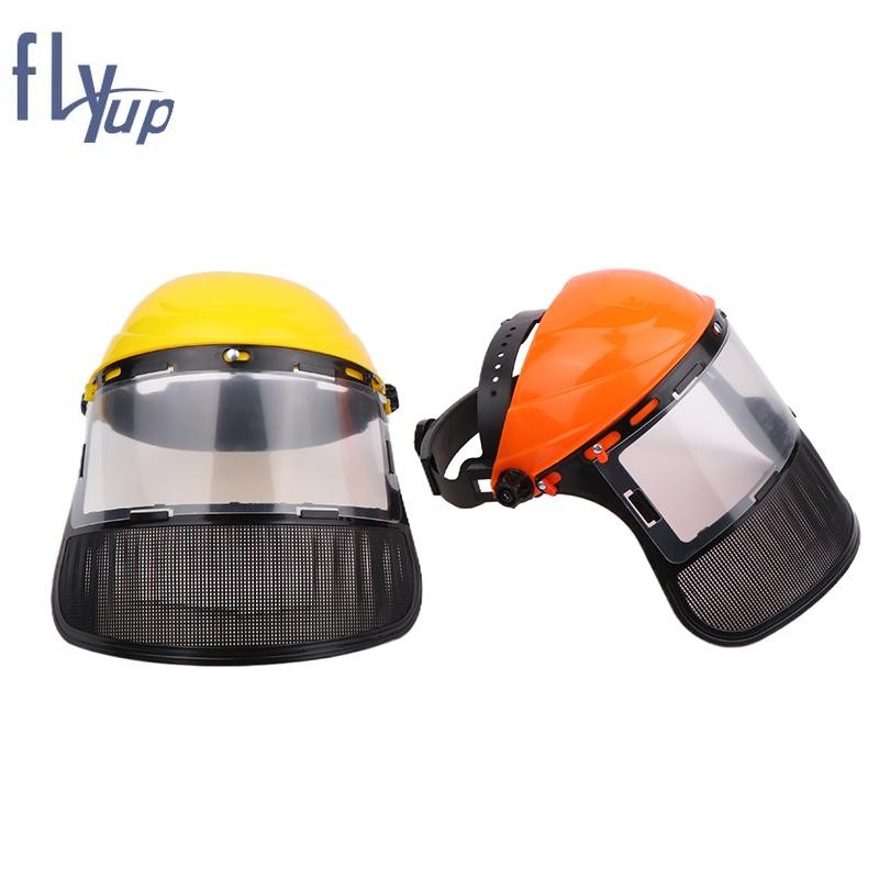 flyup Garden Grass Trimmer Safety Helmet Hat With Full Face Mesh ...
