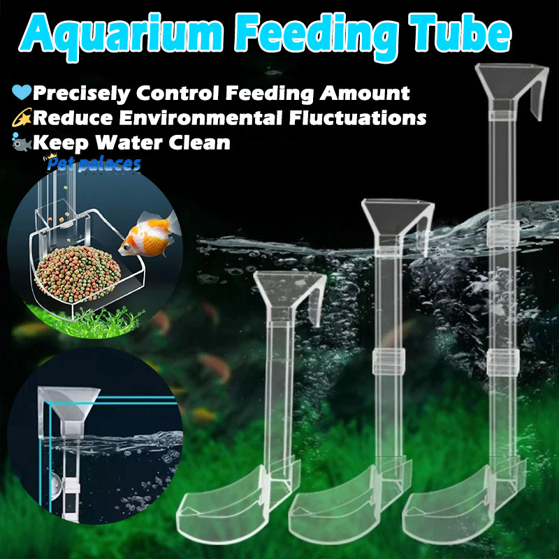 Acrylic Fish Feeder Tube With Suction Cups Shrimp Feeder Tube Anti ...