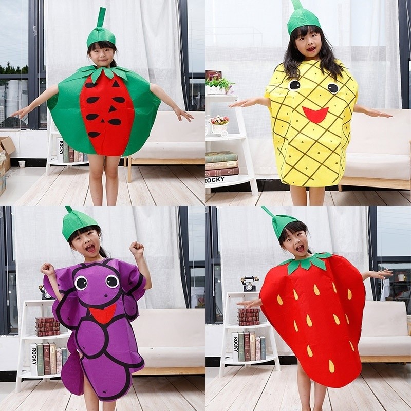Nutrition Month Costume Fruits and Vegetables costume for Kids 3-8yrs Role-Playing Kindergarten ...