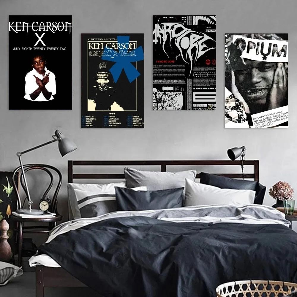 Ken Carson Rapper X Poster Modern Family Bedroom Decor Canvas Art Print ...