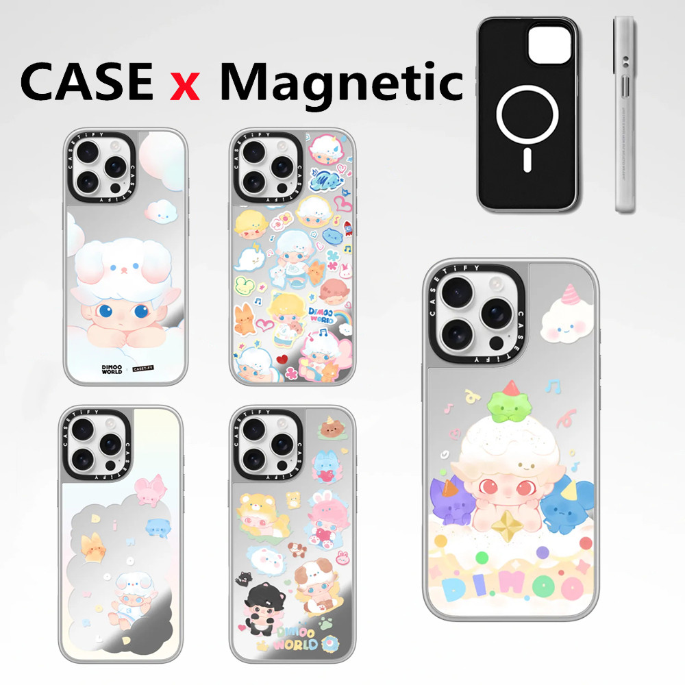 CASETiFY Electroplated Silver Border Mirror effect Magnetic phone case ...