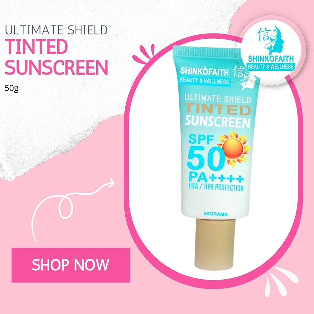 Shinko Tinted Sunscreen SPF50 ShinkoFaith ULTIMATE SHIELD 50g | Shopee ...