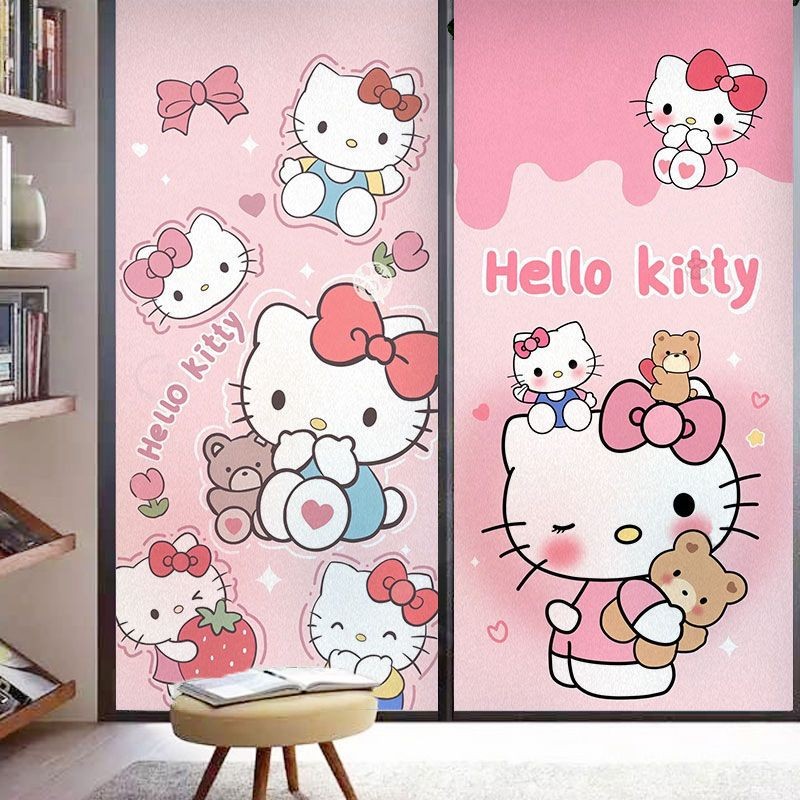 Cute Cartoon Anime Frosted Film Bedroom Privacy-Proof Glass Painting ...