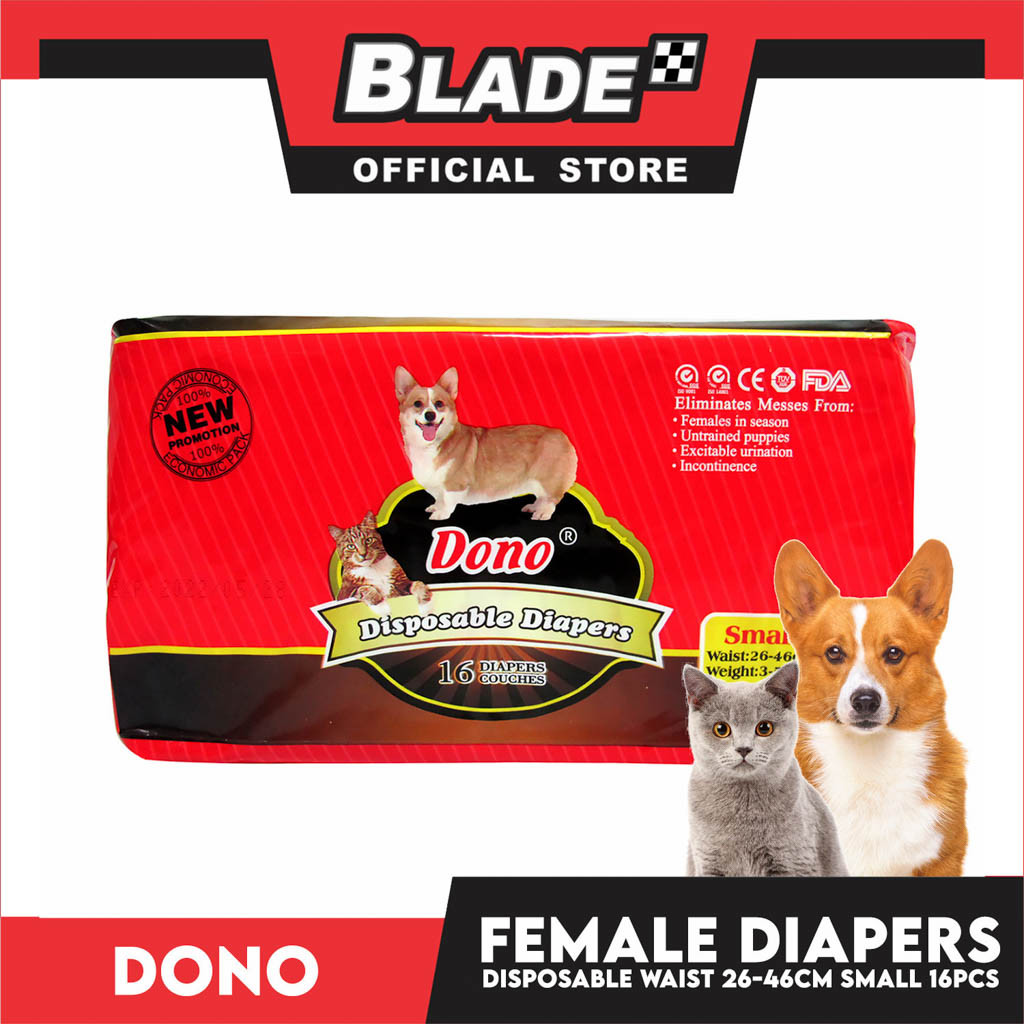 Dono Disposable Diapers Super Absorbent Small 16 pcs For Female Dogs ...