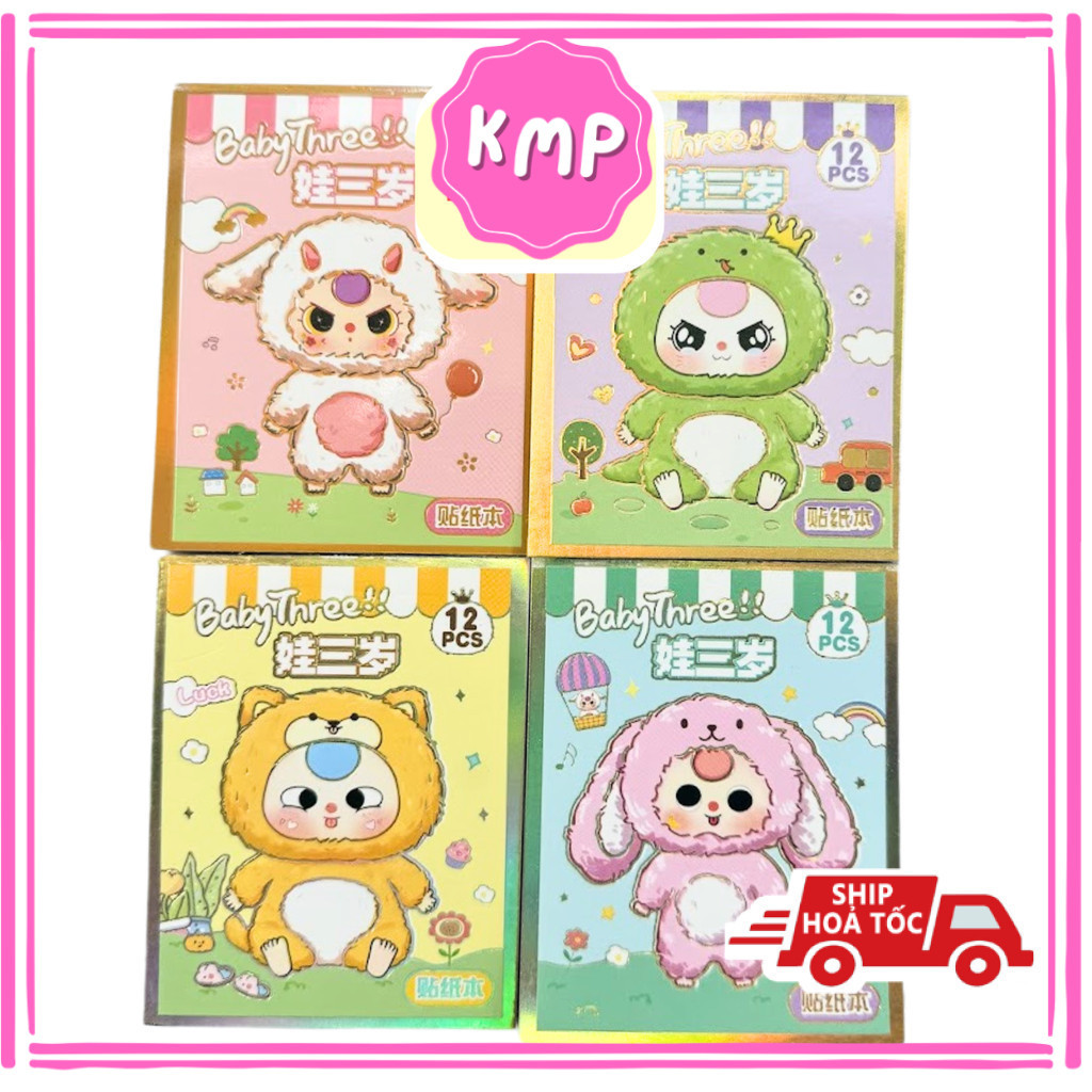 Combo of 4 notebooks x 12 pages of stickers BABY THREE BABY BA Migo ...