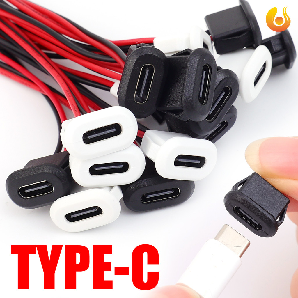 USB Type C Input Type Charging Socket Plate Waterproof USB-C Power Port ...