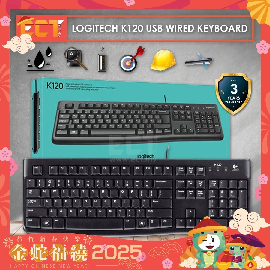 Logitech K120 Keyboard with Low Profile Keys and Standard Layout ...