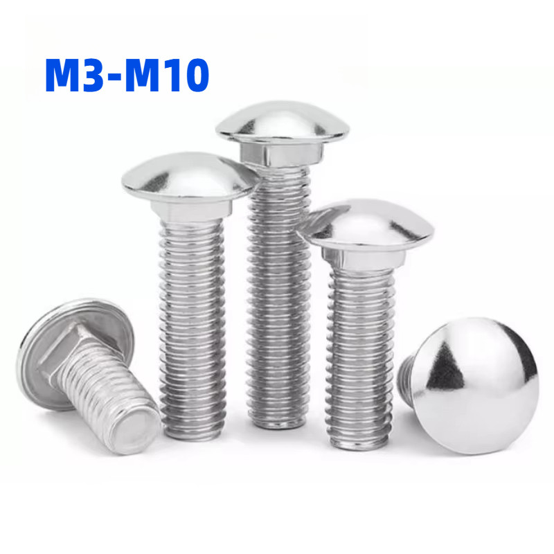 [HKH] M3 M4 M5 M6 M8 M10 304 Stainless Steel Carriage Screw Bolt Square ...