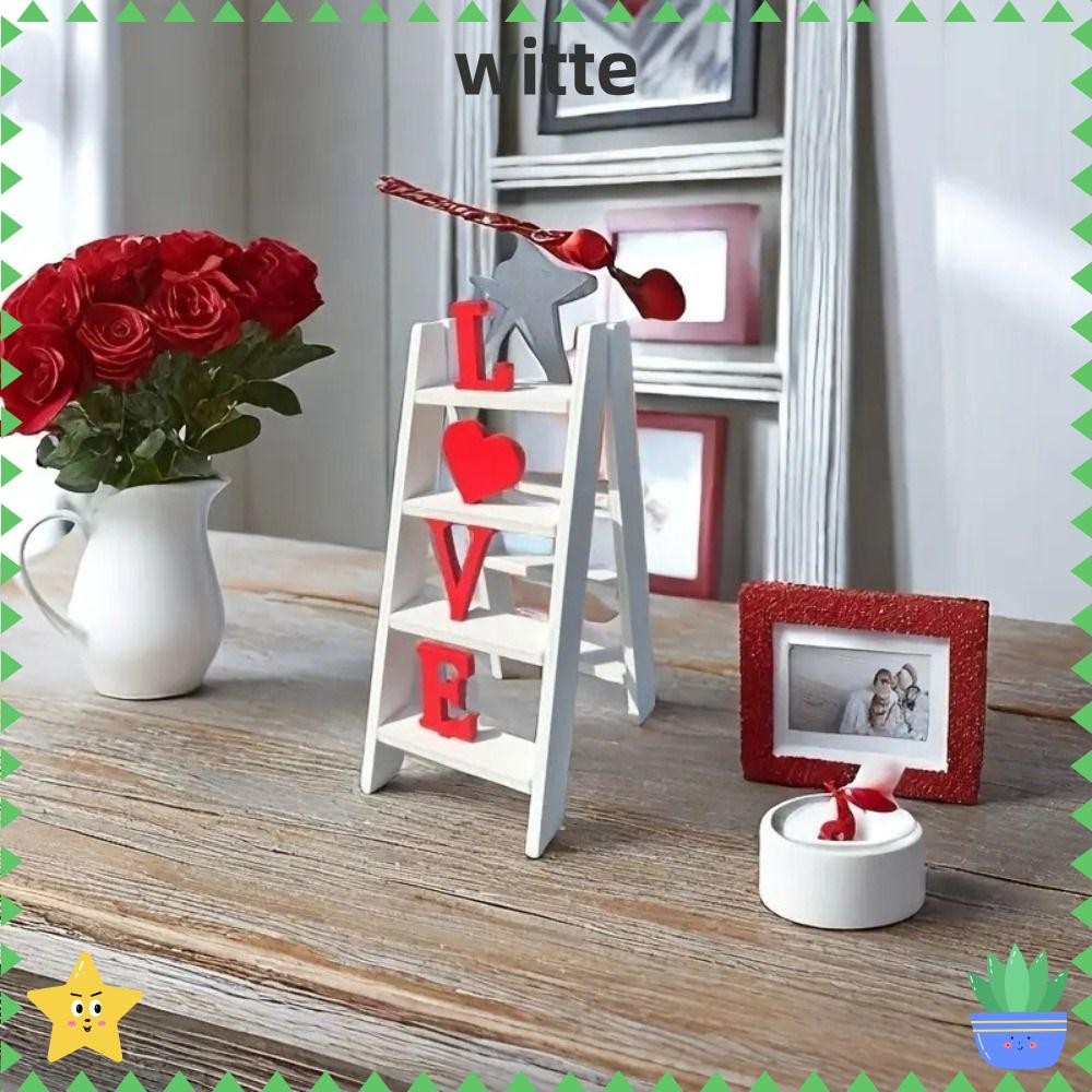 WITTEE Valentine Ladder, Woodiness Crafts Valentine's Day Ladder ...