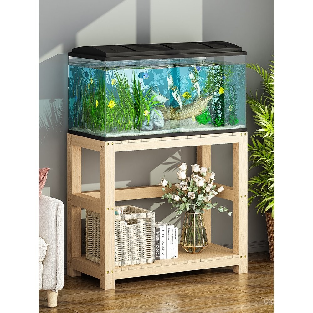 Solid Wood Fish Tank Stand Base Cabinet Aquarium Table Wooden Storage ...