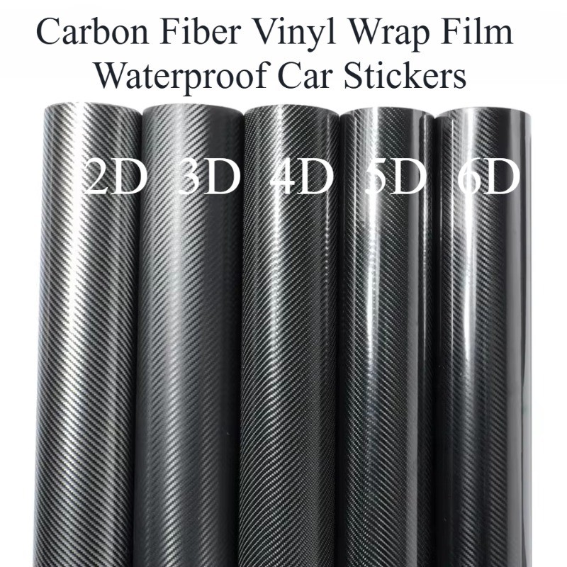 2D-6D 20*150cm Carbon Fiber Vinyl Wrap Film Waterproof Self Adhesive ...
