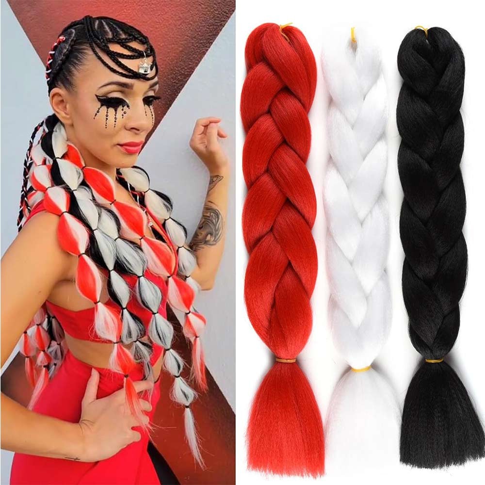 Synthetic Braiding Hair Pre Stretched Jumbo Braid Hair Extensions 24 ...