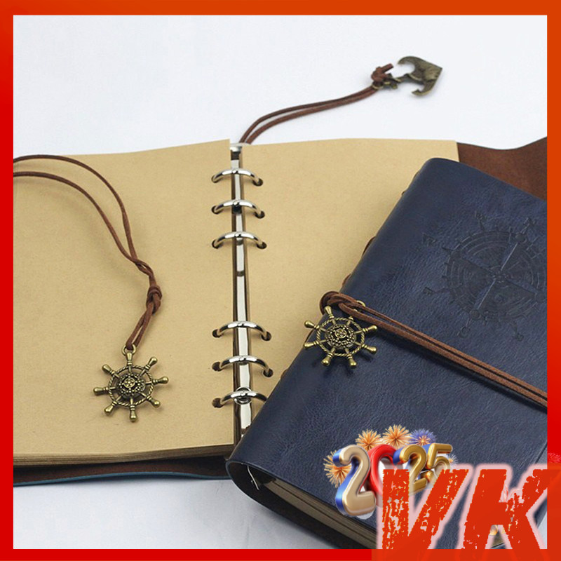 VK Diary Notebook Vintage Pirate Anchors PU Leather Traveler Journal ...