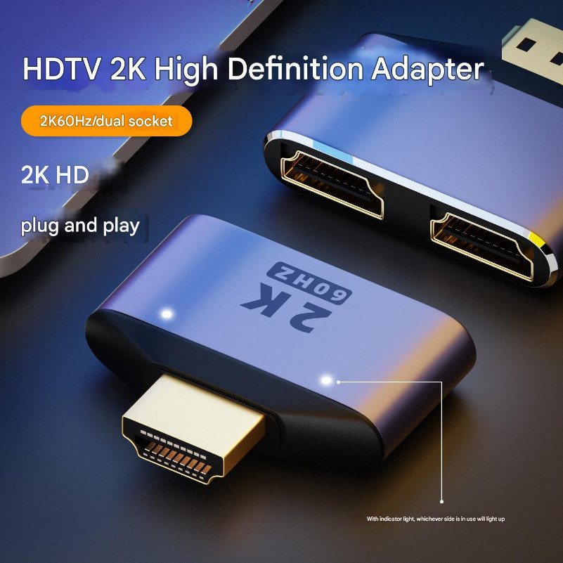 1 to 2 HDMI HD 2K Dual Output Splitter Monitor Adapter One HDMI Male to ...