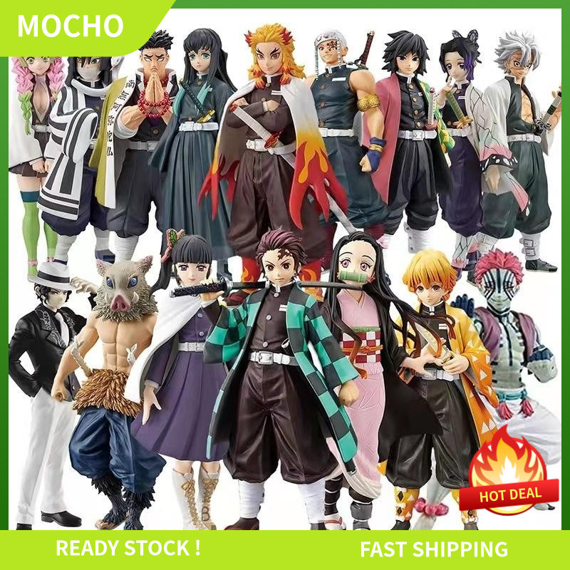 Demon Slayer Anime Figures Set Muichiro Tanjiro Zenitsu Nezuko Shinobu ...