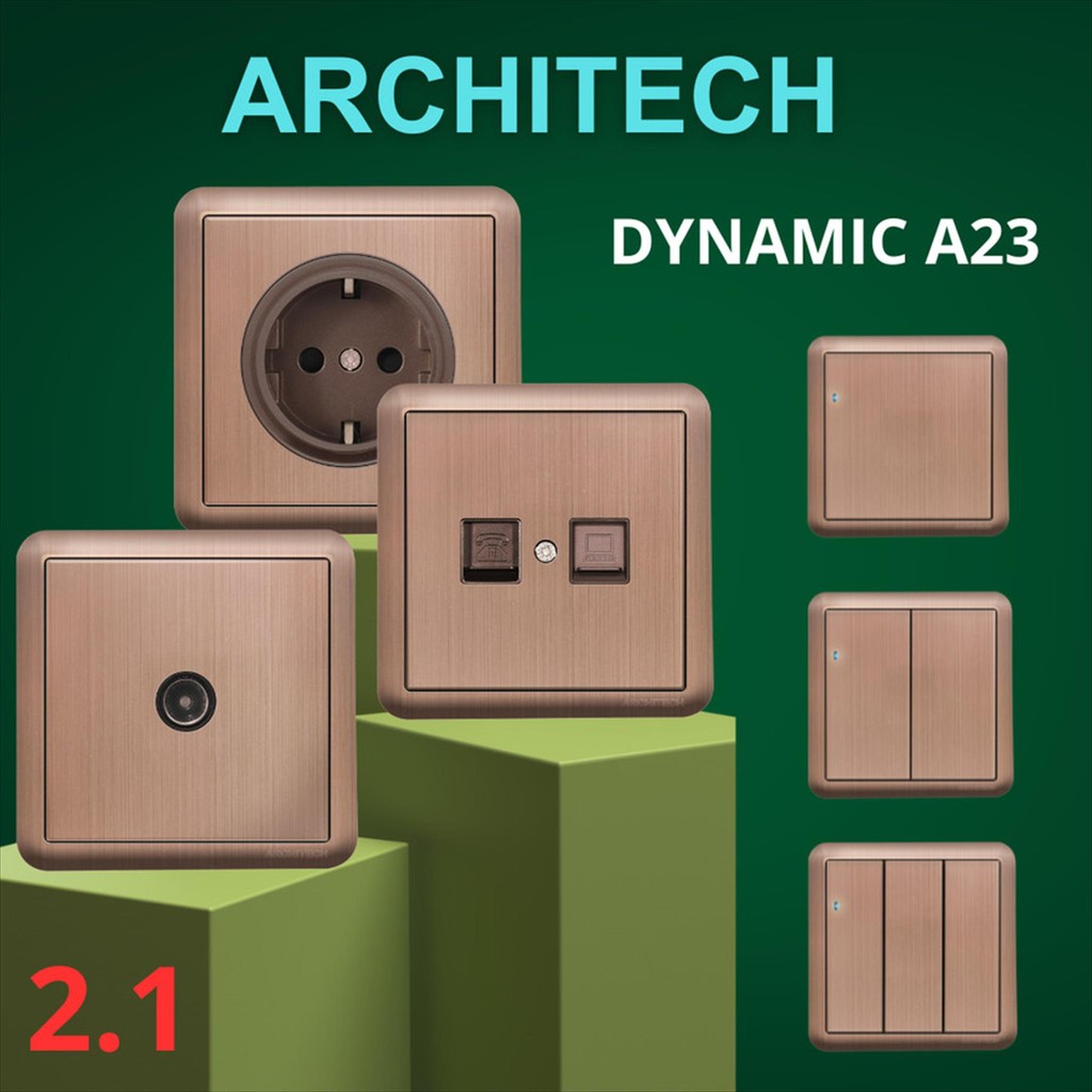 Architech DYNAMIC A23 BROWN SERIES SWITCH / STOP CONTACT / SWITCH / AC ...