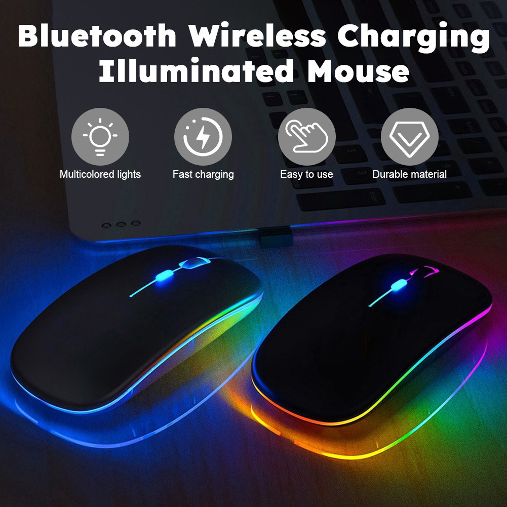 2.4G Bluetooth Wireless Mouse Ultra-Thin Silent Rechargeable Mice ...
