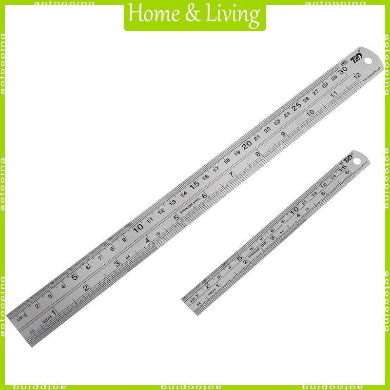 AOTOO Metal Ruler Steel Ruler with Inch Metric Stainless Steel Ruler ...