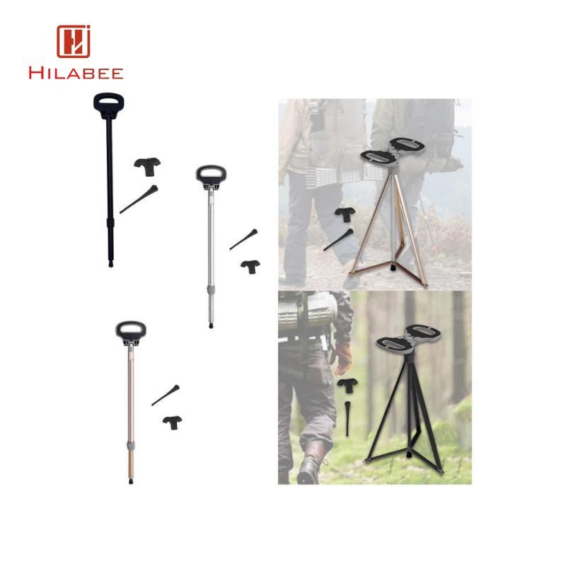 HILABEE Walking Cane with Seat Multifunctional Crutch Chair Portable ...