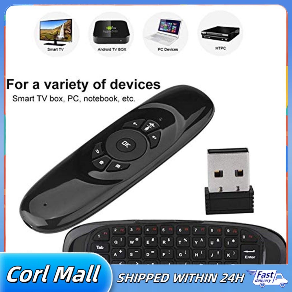 C120 2.4Ghz Portable Wireless Air Mouse With Keyboard Gyroscope Mini ...