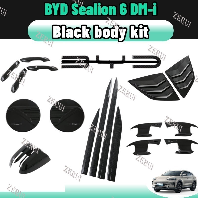 ZR For Byd Sealion 6 DM-i bodykit Car Door Handle Cover Black / Carbon ...