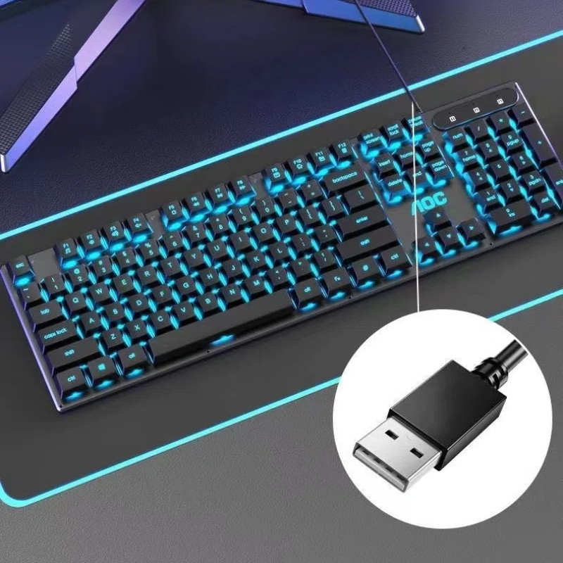 Computer Keyboard Backlight Mechanical Keyboard USB Wired Desktop ...