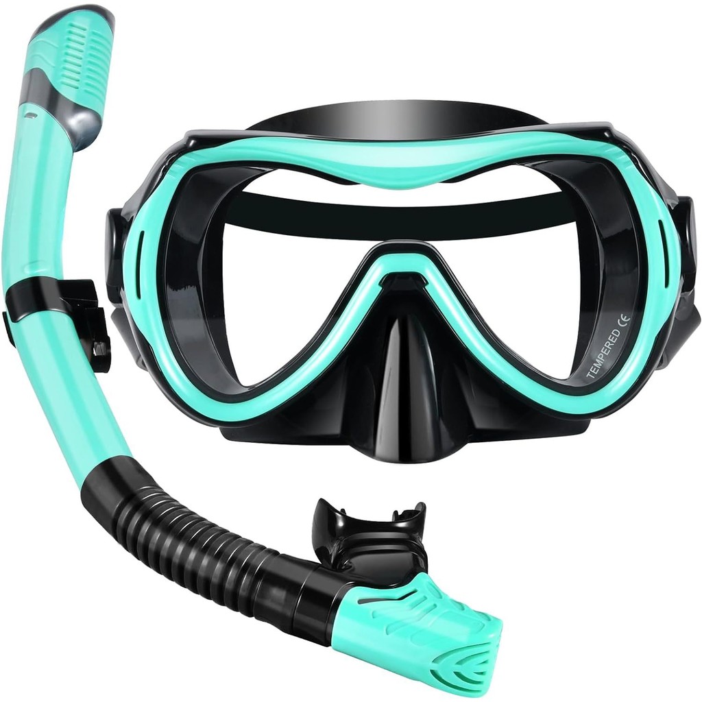 Dry Breathing Tube Diving Mask Suit Panoramic Wide View Anti-Fog Diving ...
