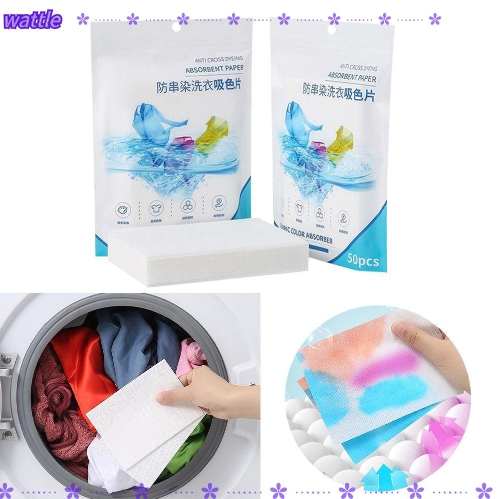 WATTLE 50PCS Anti-staining Dyeing Laundry Tablets, Color Keeping ...
