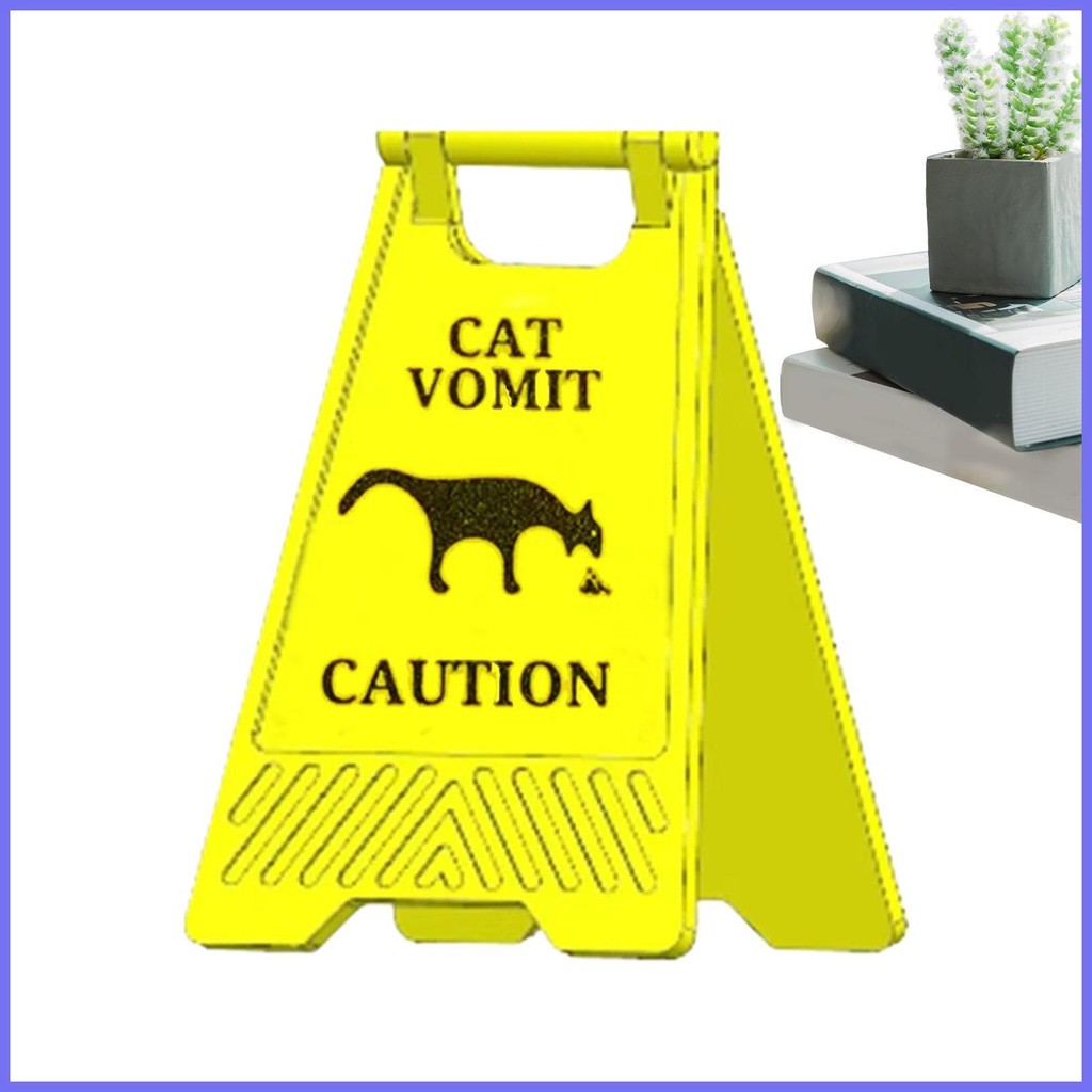 Cat Dog Vomit Warning Sign Funny Wet Floor Sign Caution Sign Novelty ...