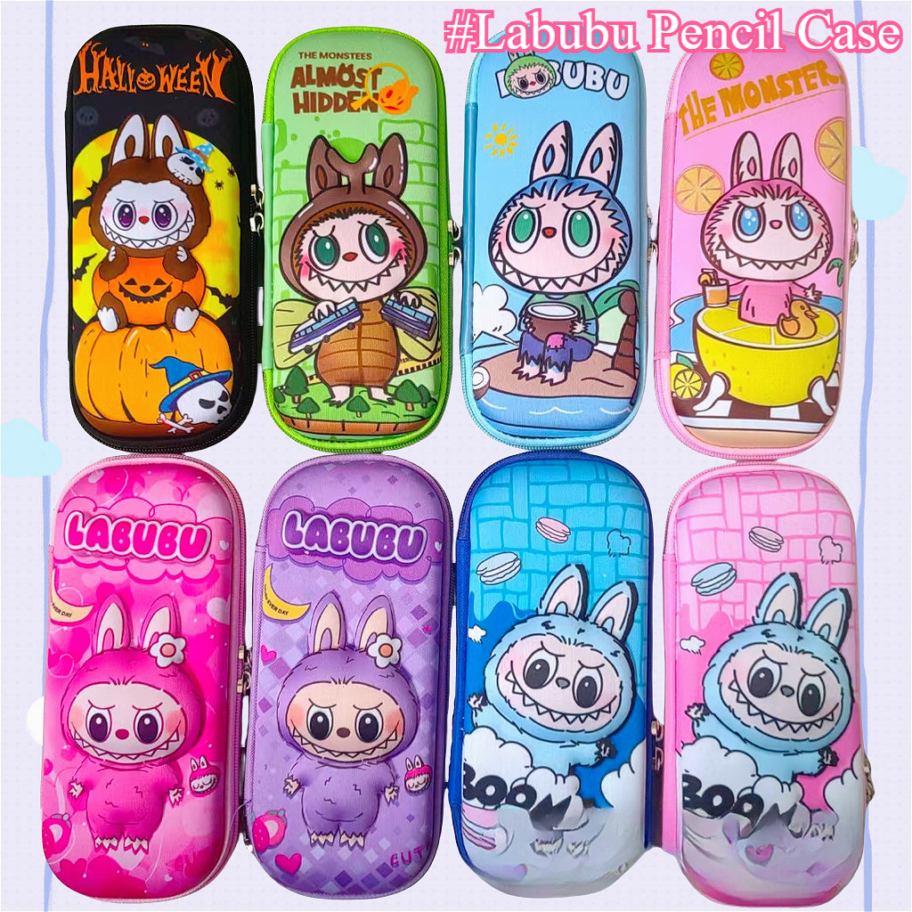 Cartoon Labubu 3D Pencil Case with Zipper Cute Labubu Large Capacity ...