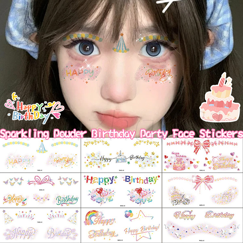 Birthday Party Makeup Decals - Facial Blusher Makeup Tattoo ...