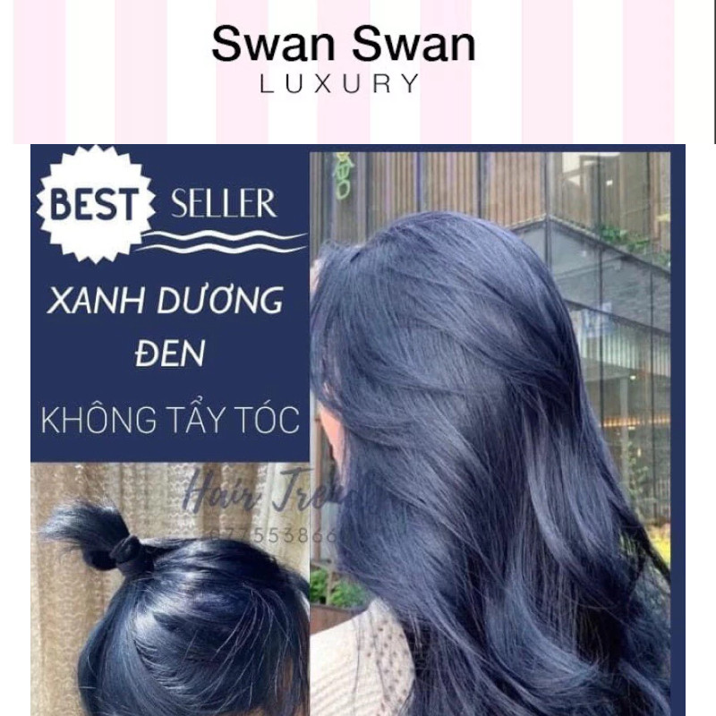 OXY Dark blue hair dye, hair dye from black base, free gloves and ...