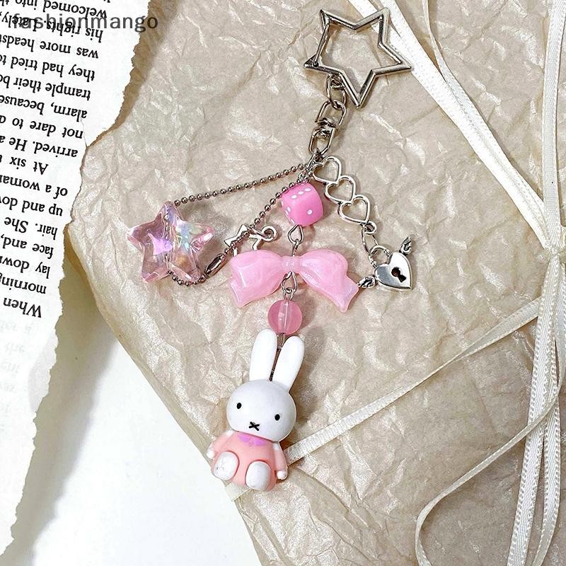 FMPH Bless Kawaii Miffy Bunny Keychain Bag Pendant Y2K Spice Girl Style ...