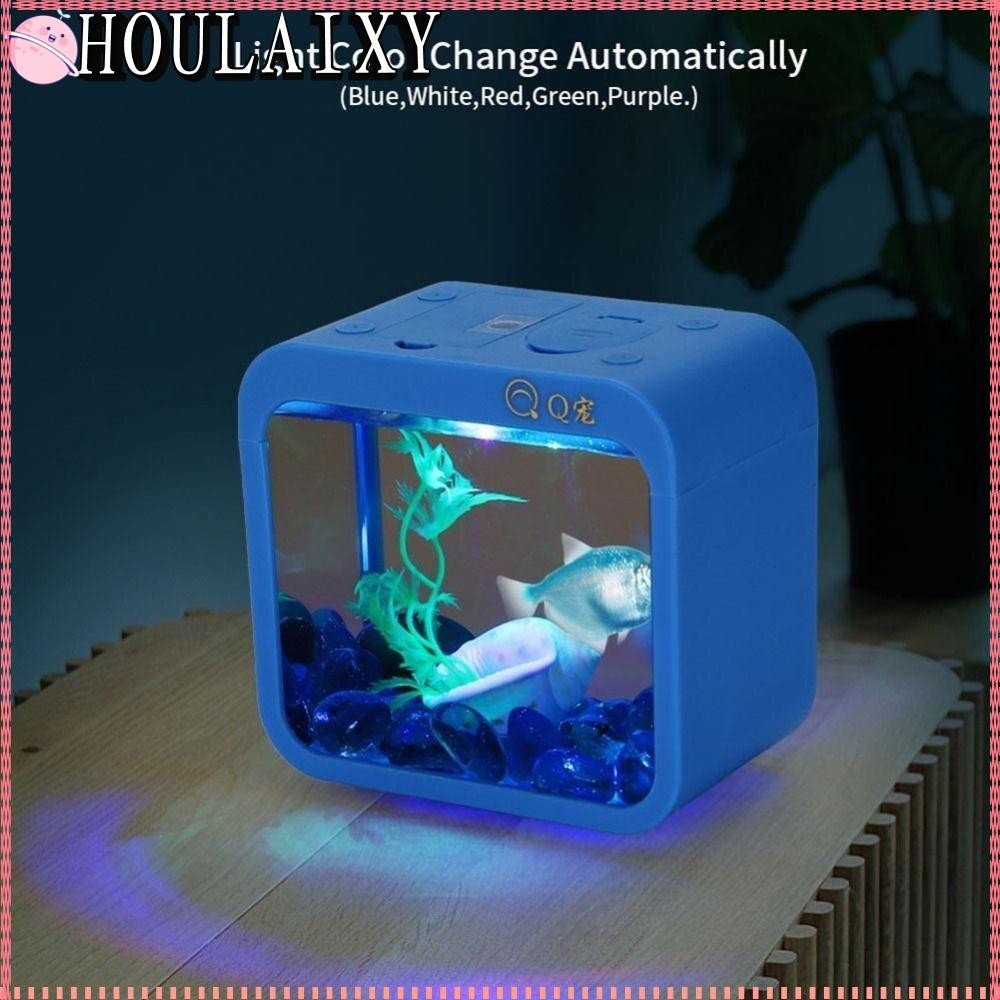 HOULAIXY Fish Tank, LED Mini Building Block Fish Tank, Acrylic ...