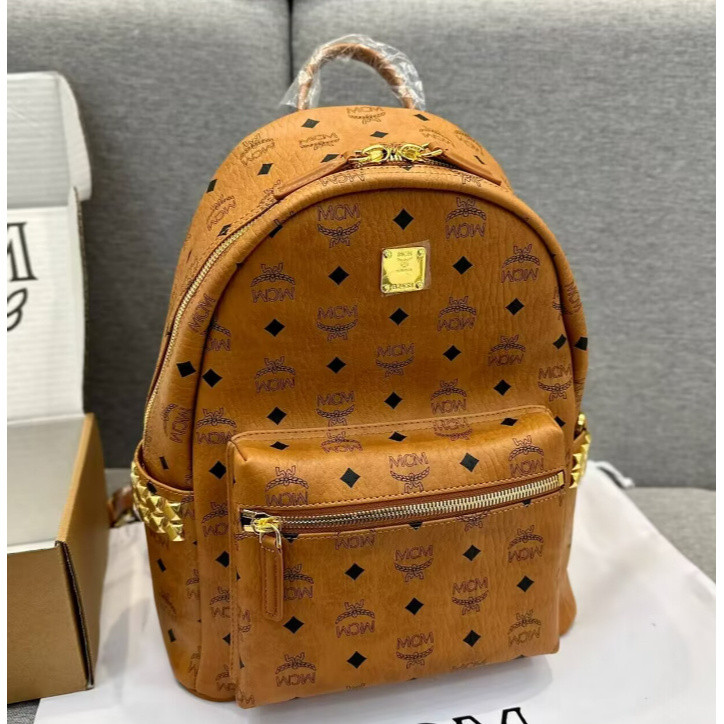 Fashion Mcm Multi-Layer Capacity Backpack High-Quality Cowhide Classic ...