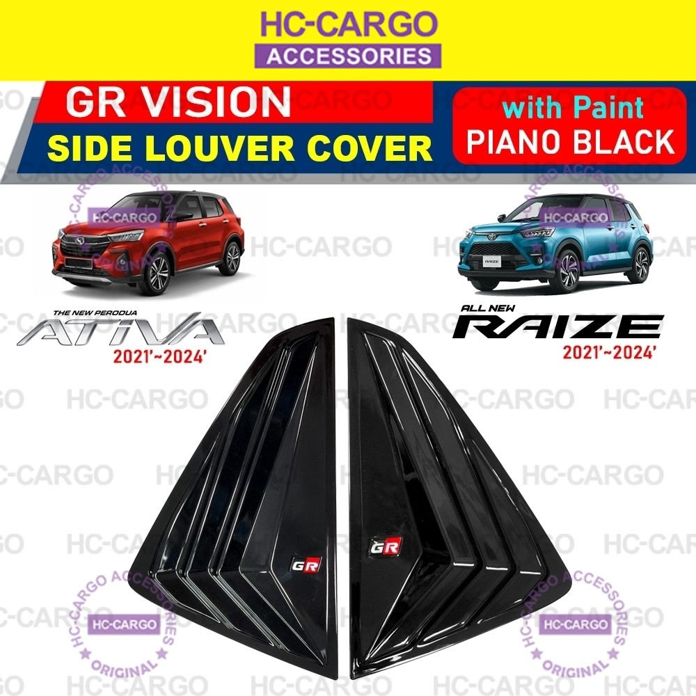 Perodua Ativa Toyota Raize Rear Side Louver GR Mustang Cover Window ...