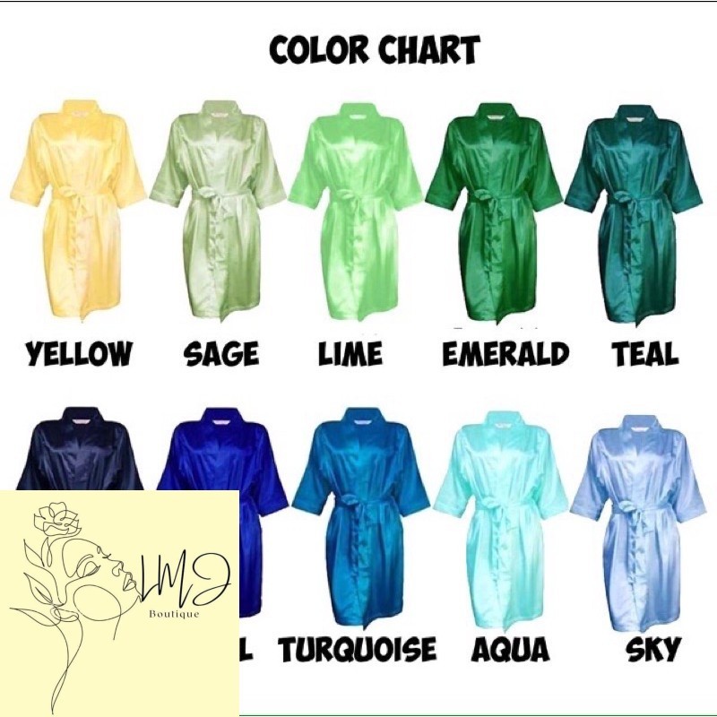 Different plain color Bridesmaid robe (Satin) | Shopee Philippines