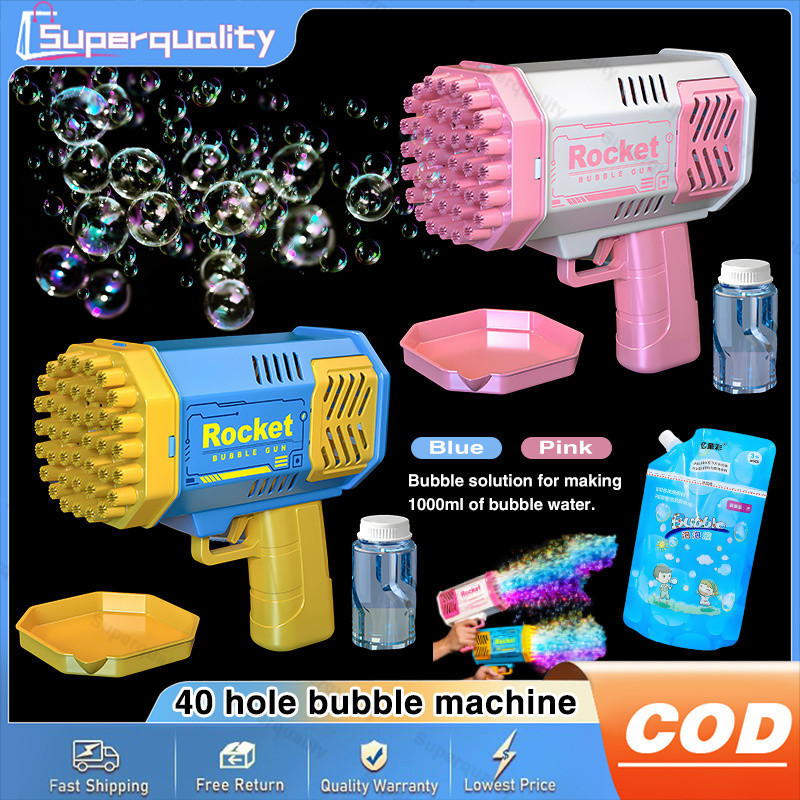 COD 】40 holes Outdoor Bubble Machine Children's Toys Boys' Toys Girls ...