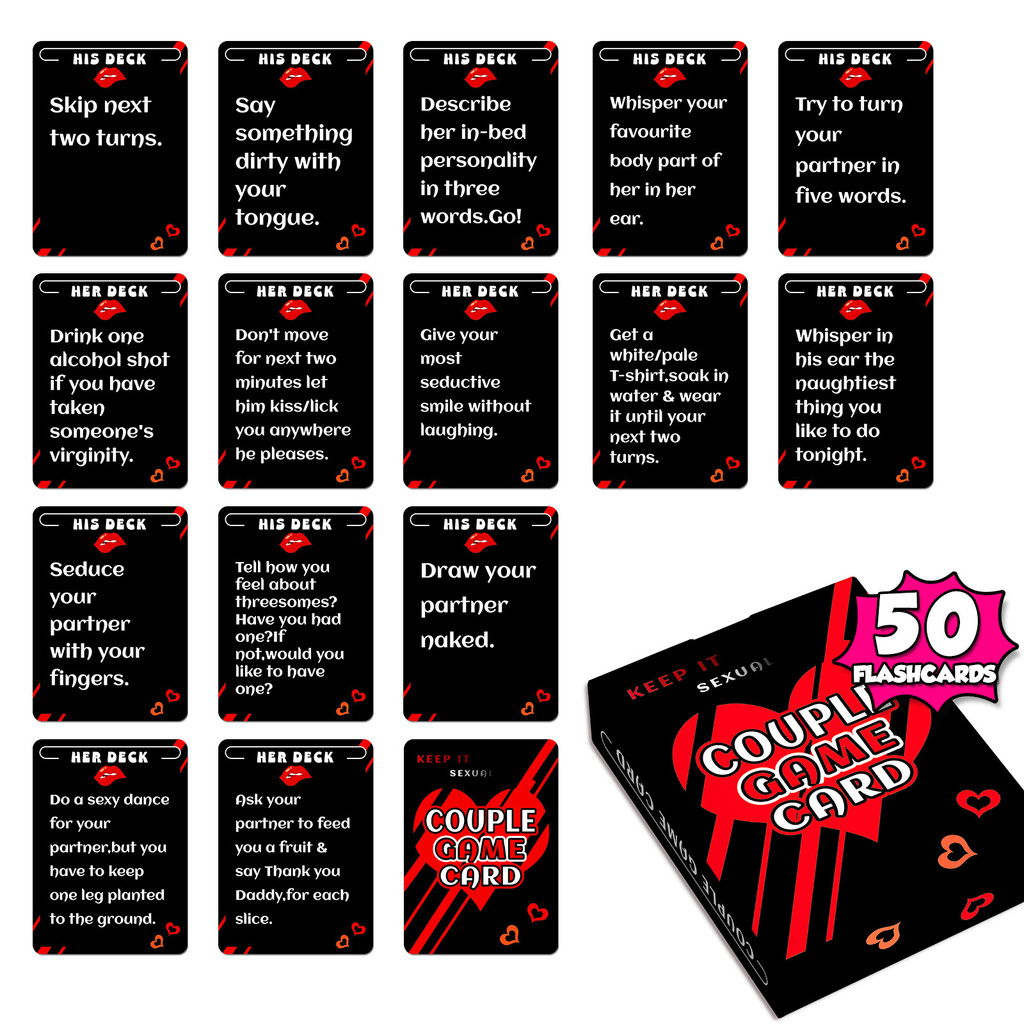 50 pcs best-selling couple interactive board game card Warm up ice ...
