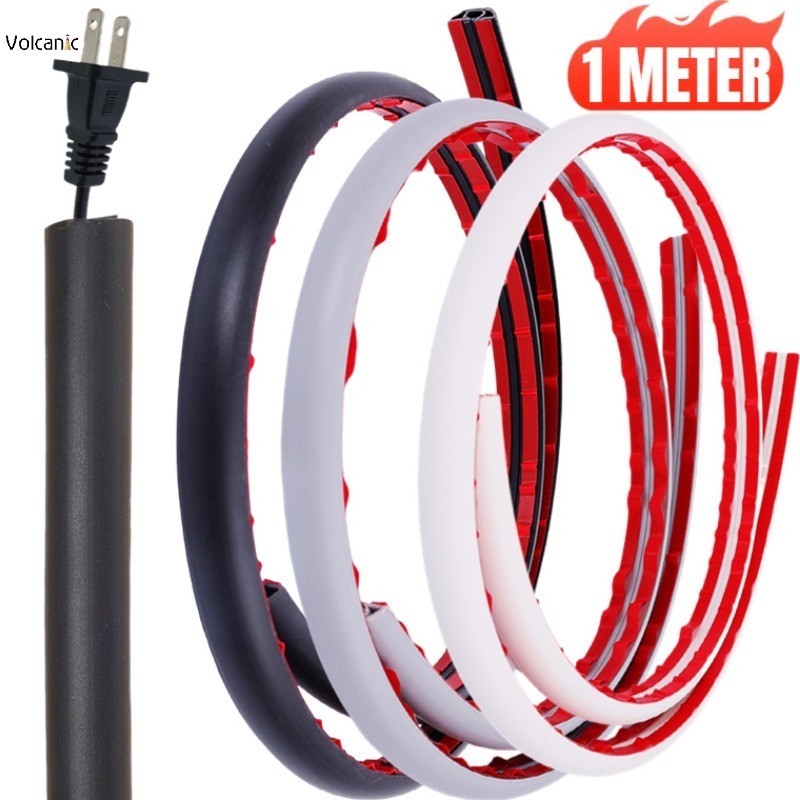 1M Floor Cord Cover Self-adhesive Waterproof Flexible Electrical Cable ...