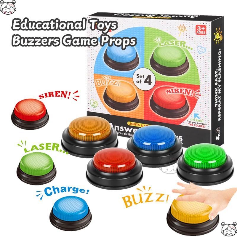 Game Buzzer 4-Piece Quick Answer Game Show Prop Buzzer Game Answering ...