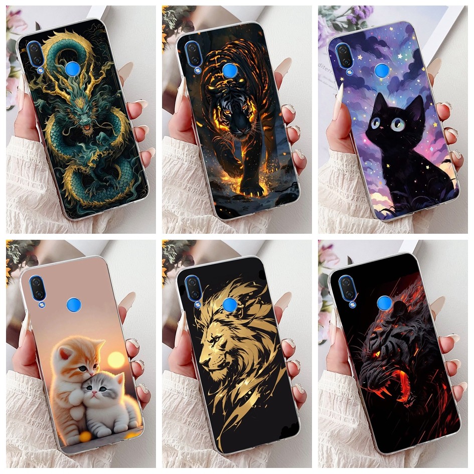 Cute Cartoon Case For Huawei Nova 3i Cover Nova3i Clear Casing Tiger ...