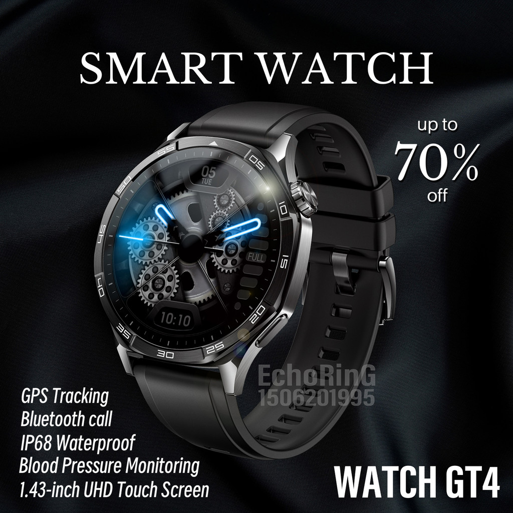 Garmin Watch GT4 UHD Smart Watch Touch Screen GPS Blood Pressure Blood ...