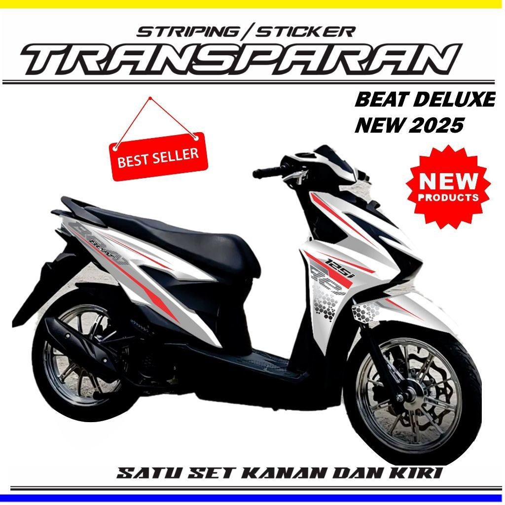 Honda BEAT DELUXE 2025 MOTORCYCLE TRANSPARENT VARIATION STRIPING ...