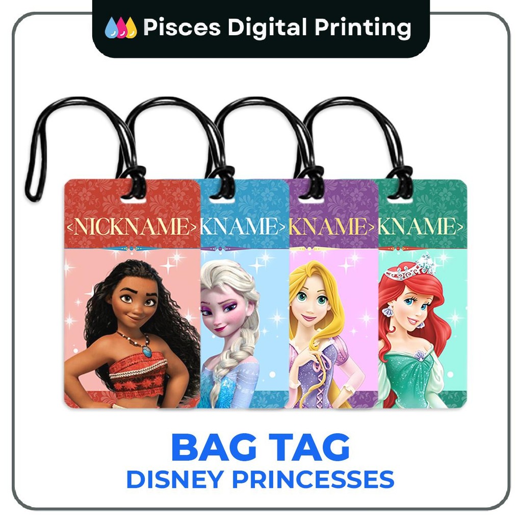 [PDP] Bag Tag Dis ney Princess Personalized, PVC Material, Waterproof ...