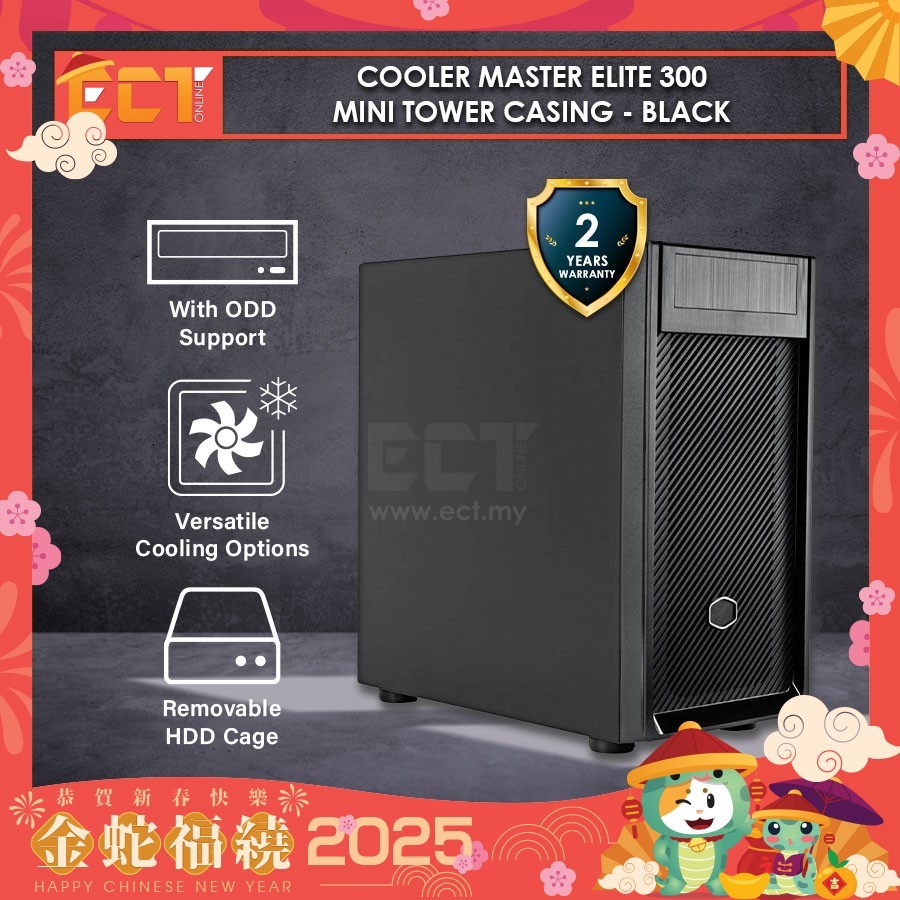 Cooler Master Elite 300 Mini Tower Casing with ODD Steel with PN500 PSU - Black | Shopee Philippines